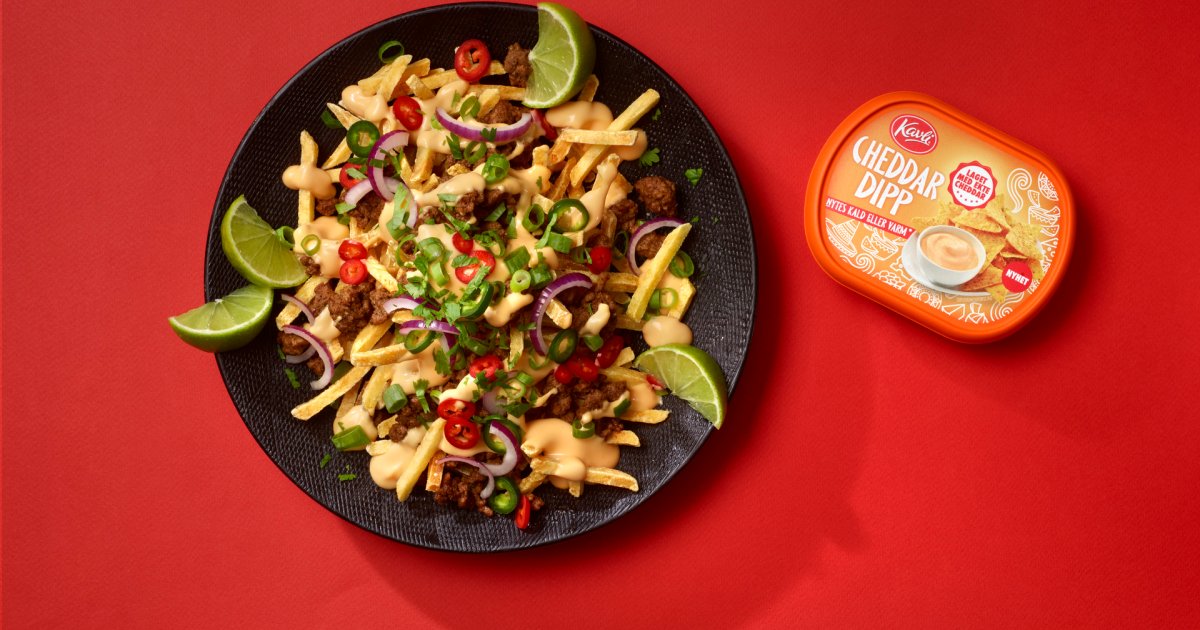 Dirty fries med Cheddar Dipp - Kavli
