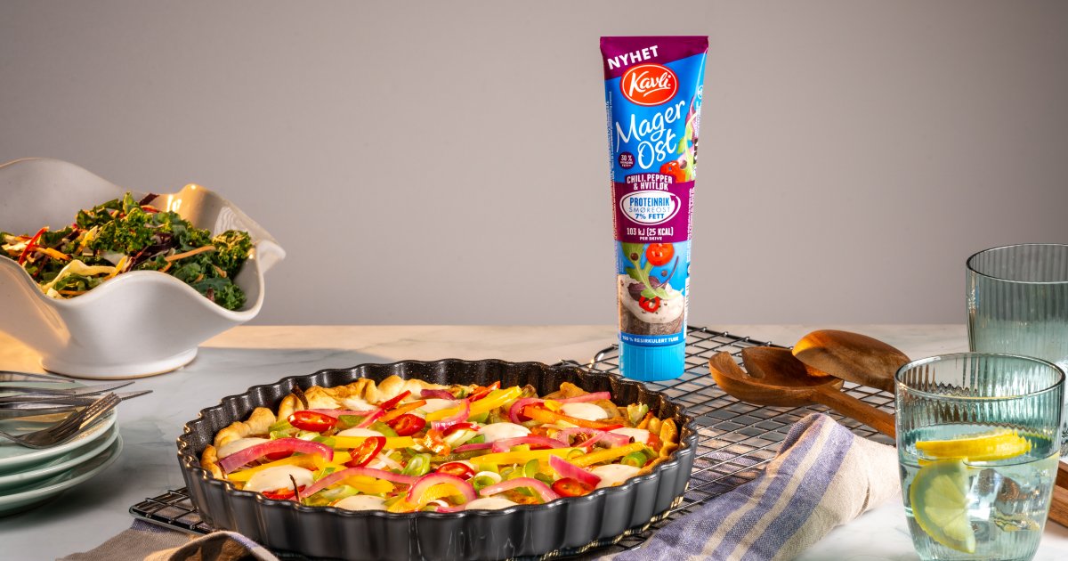 Pai med og MagerOst Chili, Pepper og Hvitløk - Kavli