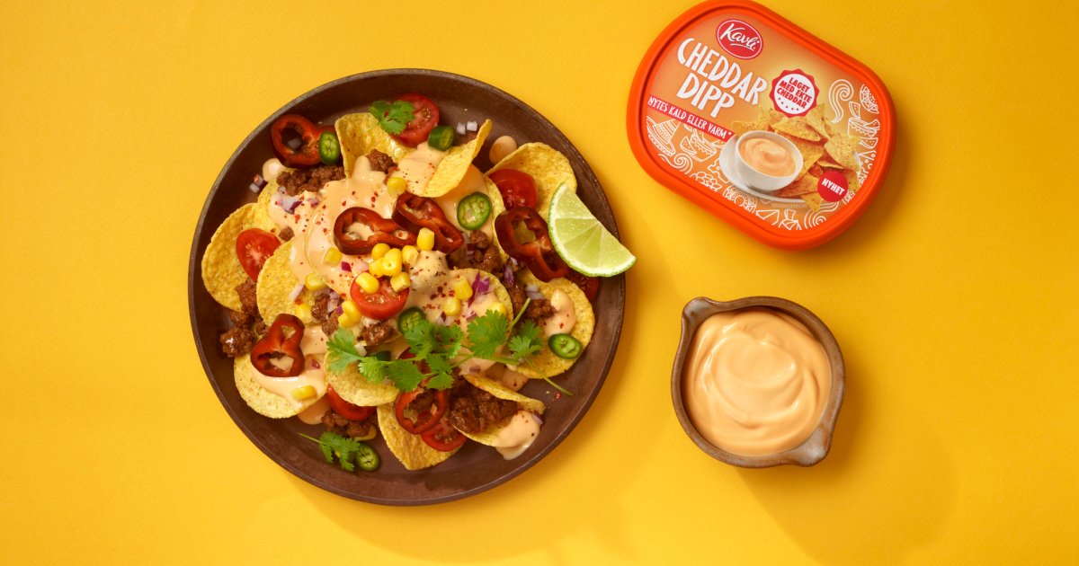 Raske nachos med Cheddar Dipp - Kavli